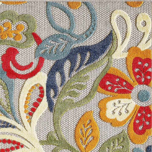 NEW HOME Speak Mid-Century Floral Indoor/Outdoor Area Rug - Multi 6'7" x 9'