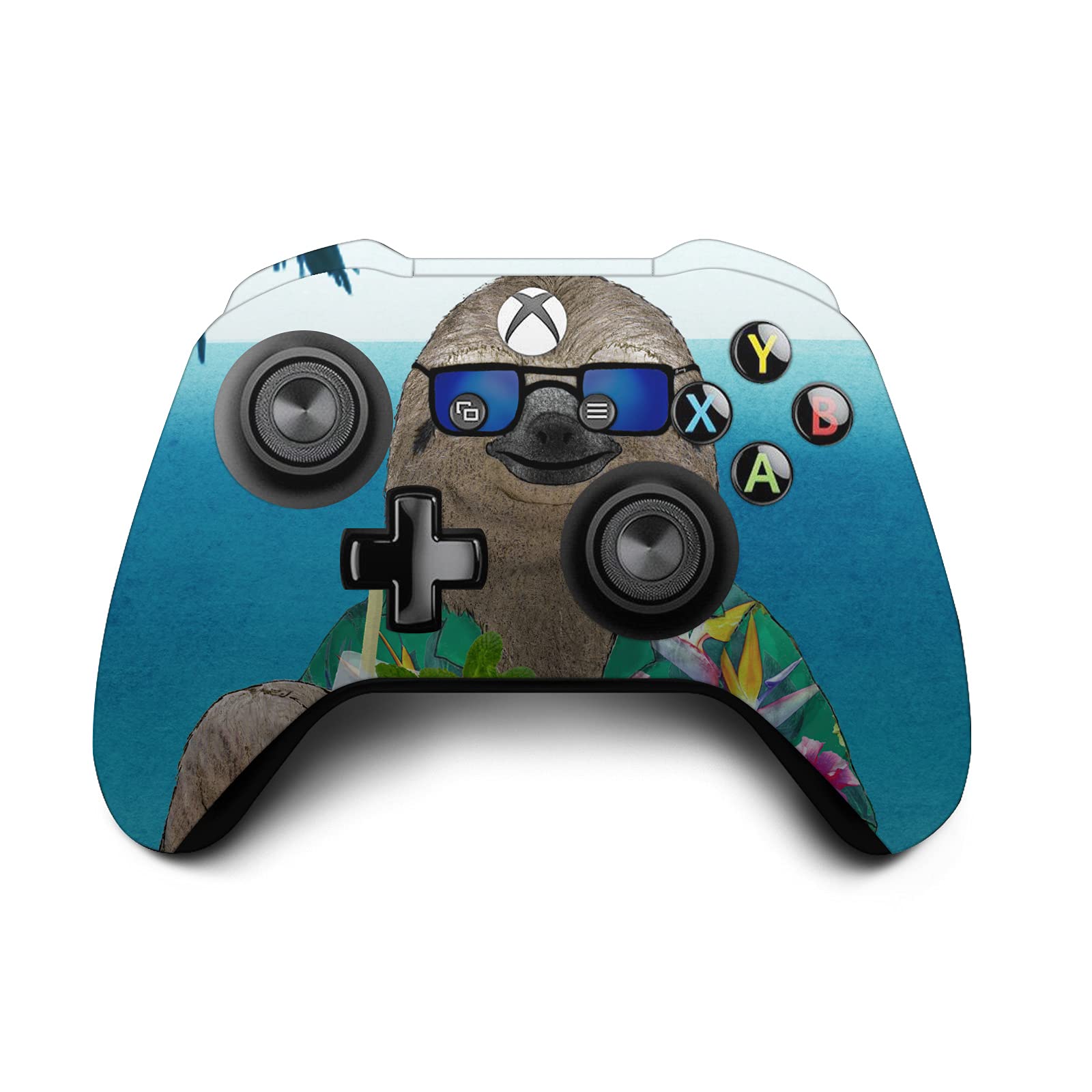 Head Case Designs Officially Licensed Barruf Sloth In Summer Art Mix Vinyl Sticker Gaming Skin Decal Cover Compatible With Xbox One X Console and Controller Bundle