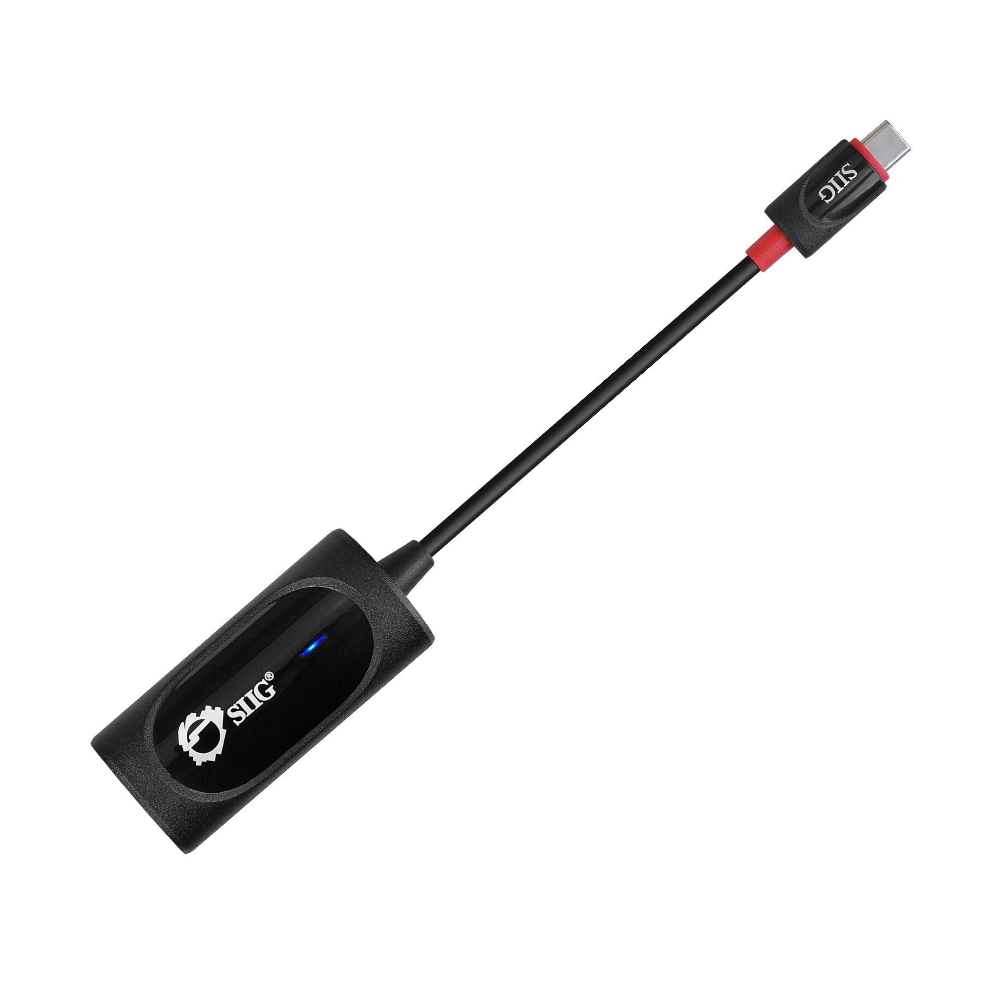SIIG USB Type C to Gigabit Ethernet Adapter - 10/100/1000 Mbps LAN adapter for Windows and Mac Systems, Thunderbolt 3 (Black)