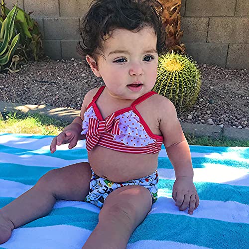 wegreeco Baby & Toddler Snap One Size Adjustable Reusable Baby Swim Diaper (Diving, Ocean, Turtle, Large, 3 Pack)
