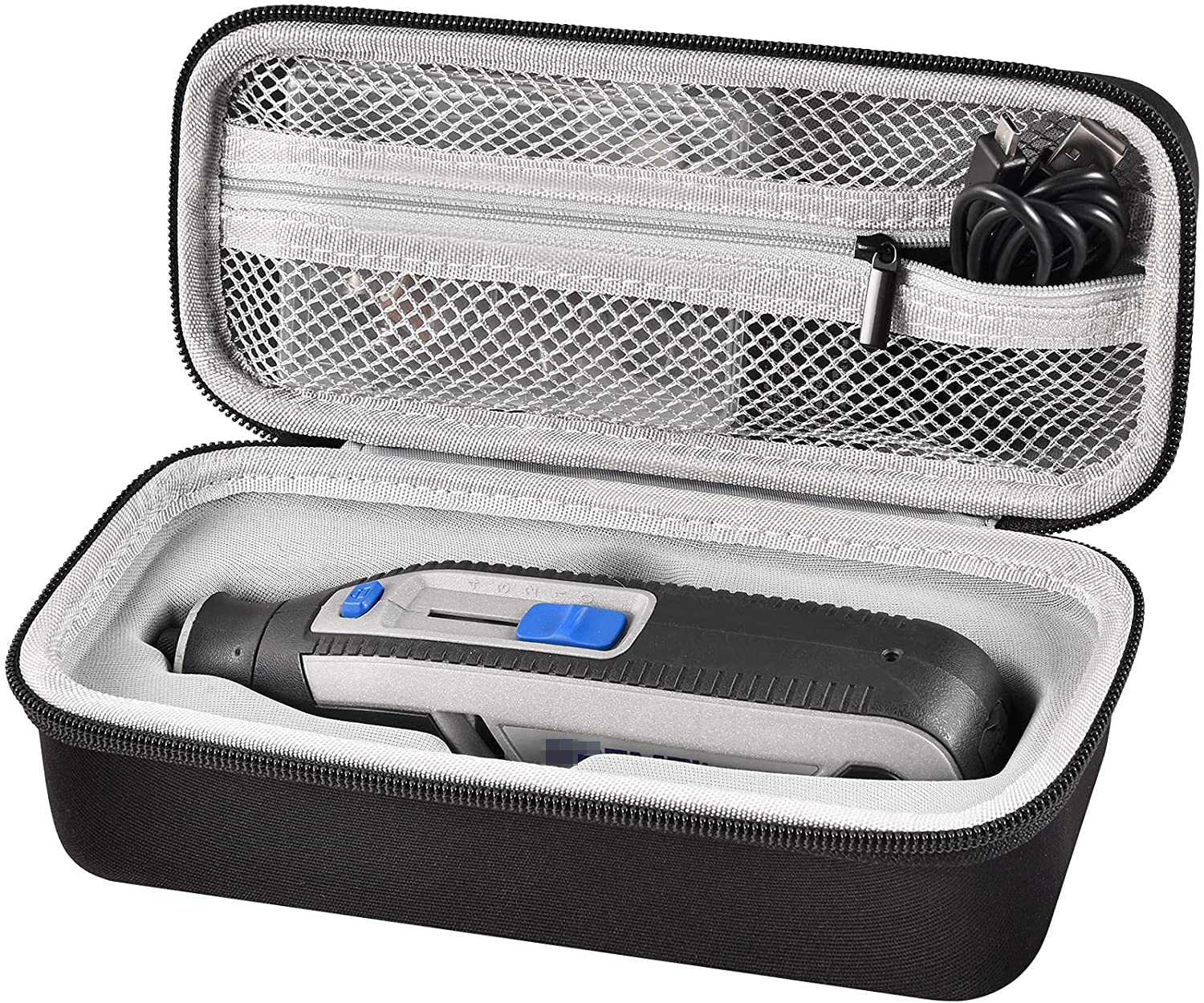 Case Compatible with Dremel Lite 7760 N/10 4V Li-Ion/ PawControl 7760-PET Dog Cordless Rotary Tool Multi-Purpose Kit, Zipper Mesh Pocket Storage Holder for USB Charging Accessory Changes (Bag Only)