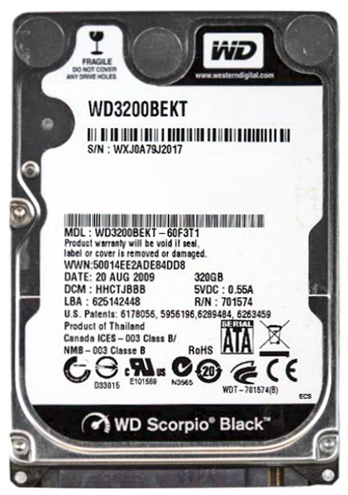 Western Digital Wd Scorpio Black Wd3200bekt - Hard Drive - 320 Gb - Sata-300 (wd3200bekt) -