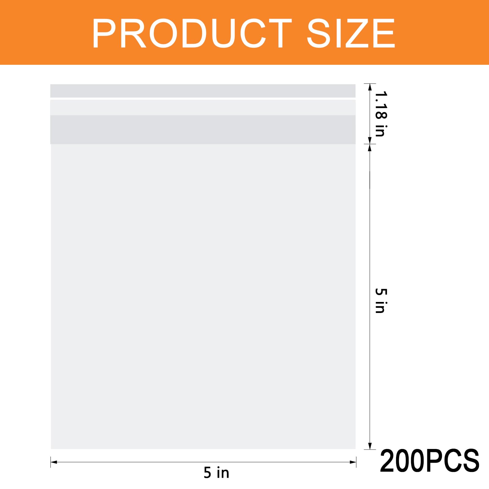 Djpoaug 200 Pcs Clear Cellophane Bags Transparent Plastic Bags Self Sealing Self Adhesive Cookie Bags for Small Candy Treats Packaging Poly Bags - 5x5 Inch