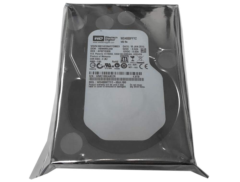 Western Digital 4TB 3.5 Inch SATA III, 7200 RPM, 64 MB Cache Enterprise Hard Drive (Western Digital4000FYYZ)