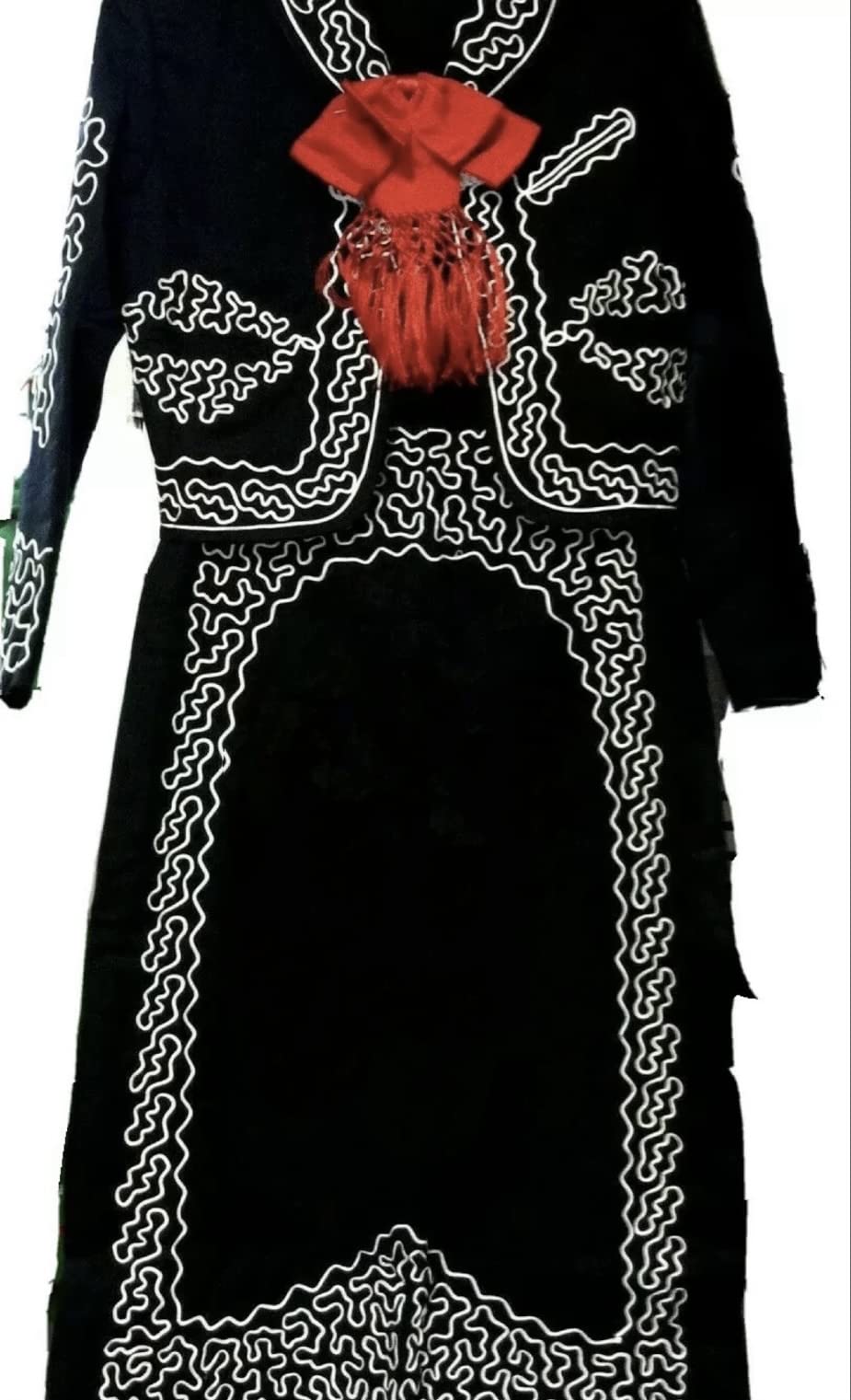 Border Merchant Women's Mariachi Charro Dress Outfit Mexico Folklorico 5 De Mayo Fiesta Dance Black/White (XS)