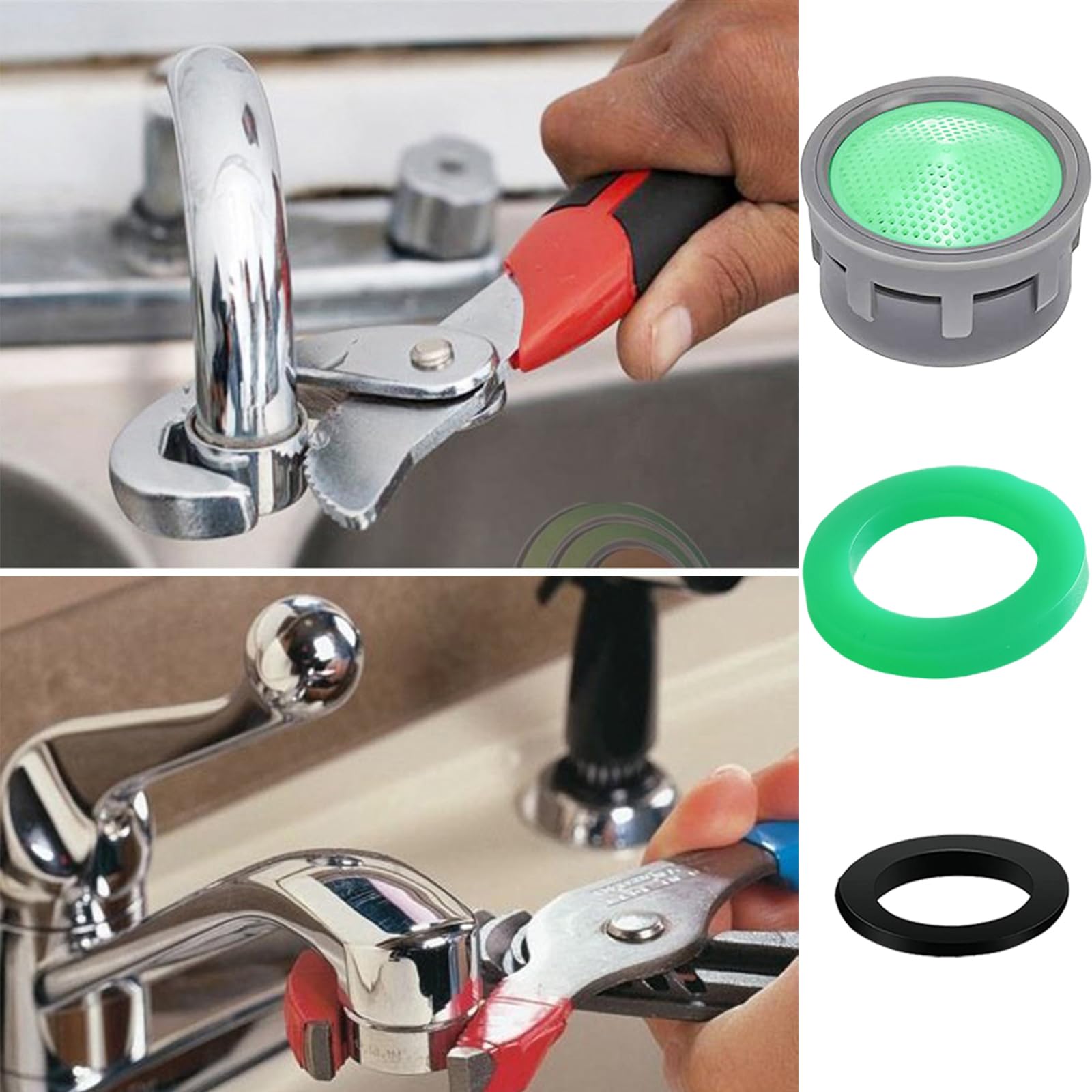 BOETOADG Faucet Aerator, 1.5 GPM Flow Restrictor Plug-In Faucet Aerator Replacement Parts for Bathroom or Kitchen (Green 20 Pieces)