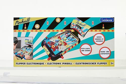 Lexibook Table Electronic Pinball, Action and Reflex Game for Children and Family, LCD Screen, Light and Sound Effects, JG610