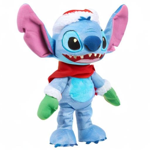 Just Play Disney Holiday Dancing Stitch 14-Inch Feature Plush, Kids Toys for Ages 3 Up