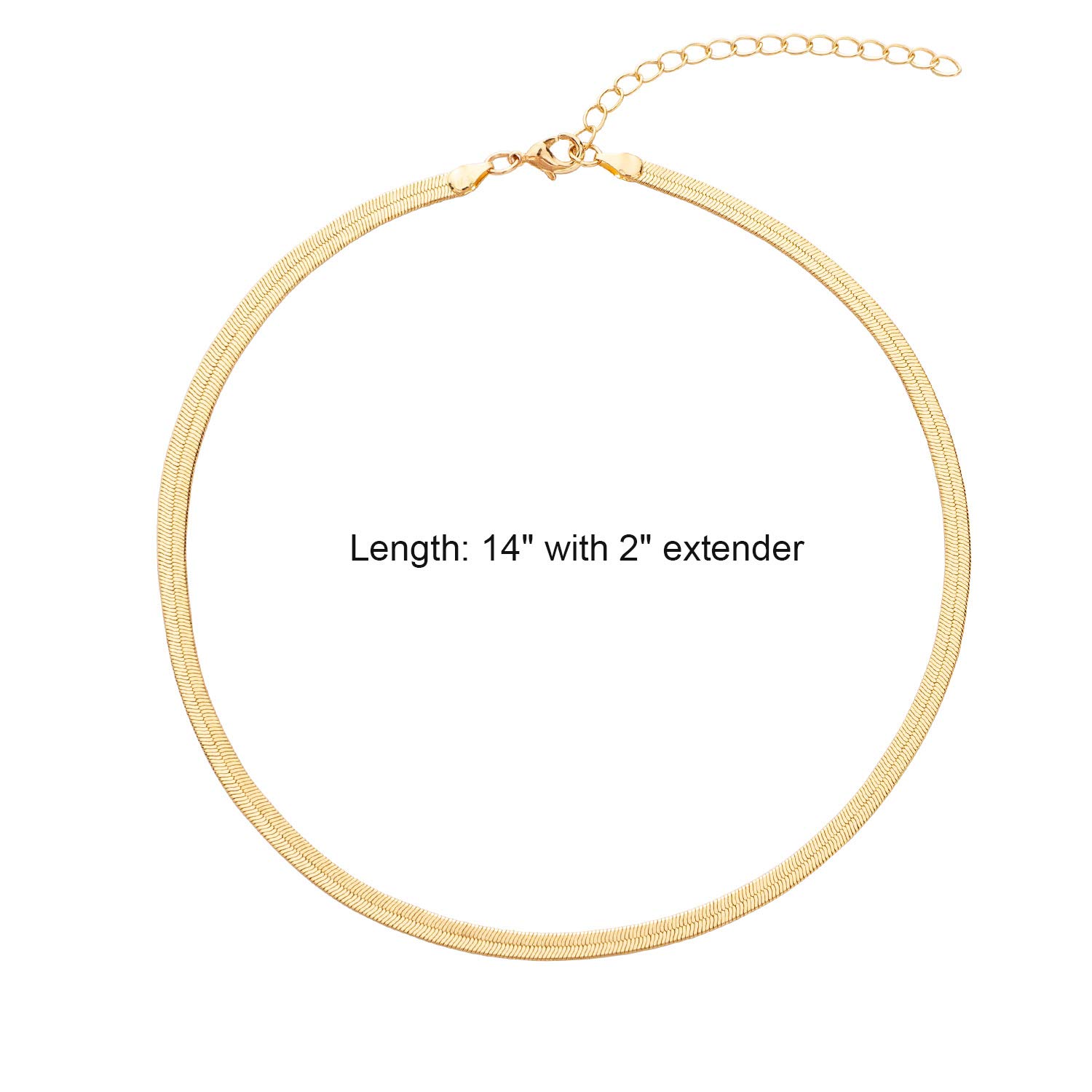 BaubleStar Link Layered Collar Necklace Gold Layering Paperclip Chain Herringbone Snake Choker Statement Fashion Jewelry for Women