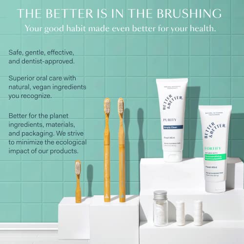 Better & Better Fortify Toothpaste | Fluoride & SLS Free Hydroxyapatite Toothpaste | 1CT Mini Tube | Remineralizing Toothpaste for Sensitivity w/Organic Mints | Vegan & Whitening Sensitive Toothpaste