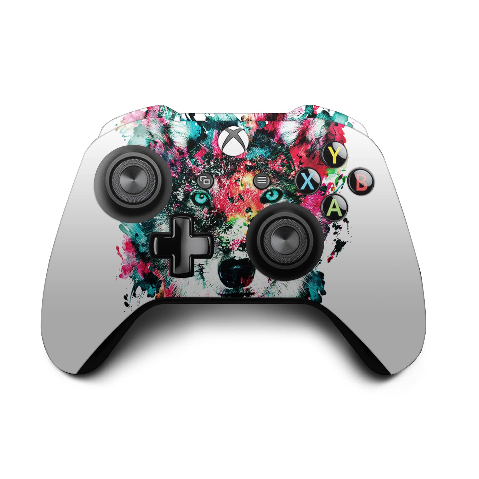 Head Case Designs Officially Licensed Riza Peker Wolf Art Mix Vinyl Sticker Gaming Skin Decal Cover Compatible With Xbox One X Console and Controller Bundle