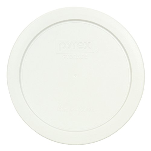 Pyrex (4) 7201 4-Cup Clear Glass Bowls & (4) 7201-PC 4-Cup White Plastic Storage Lids, Made in USA