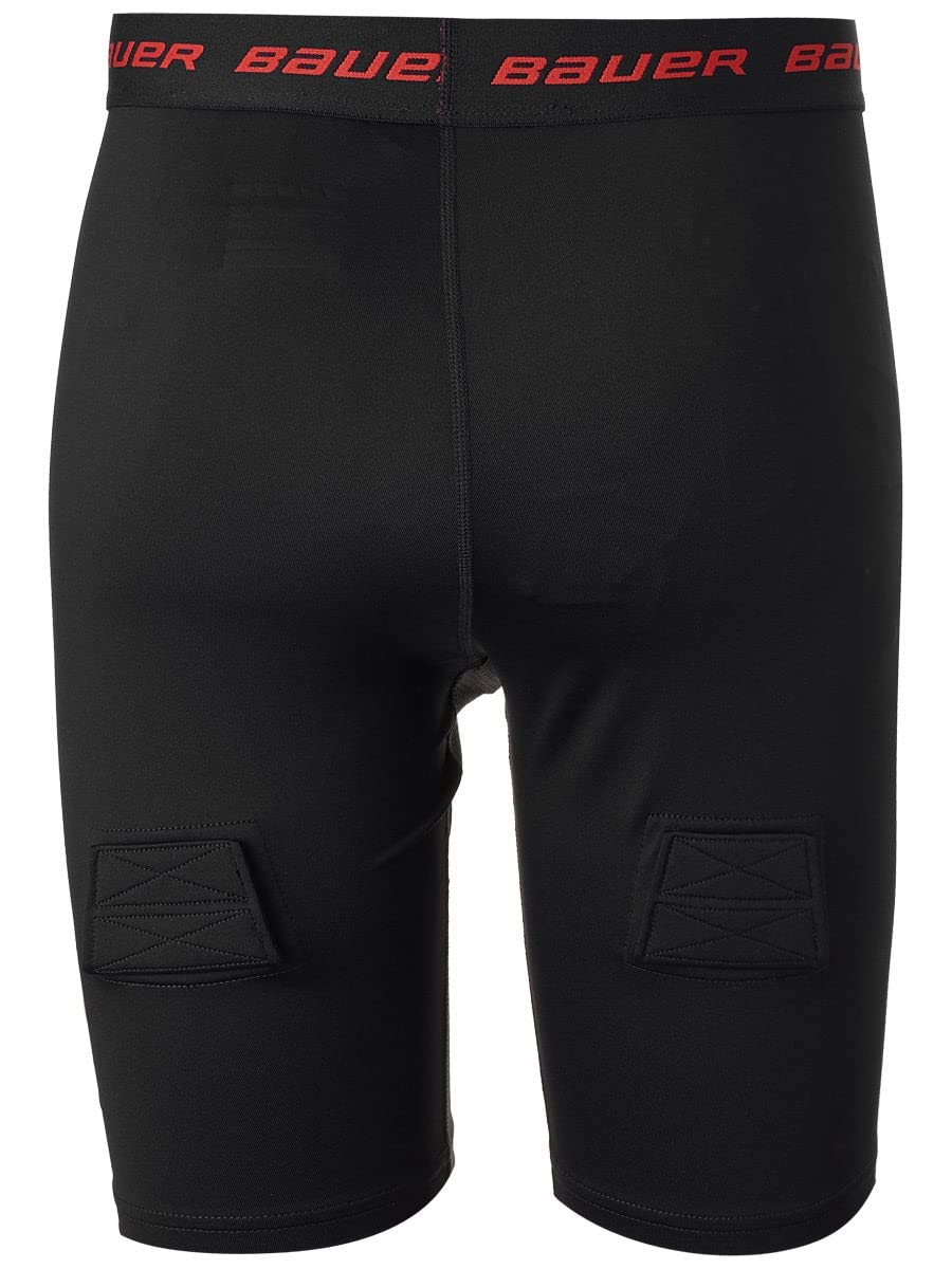 Bauer Hockey Essential Compression Jock Short, Youth (Youth Large), Black