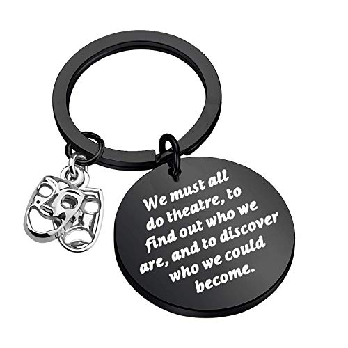 BAUNA Theatre Kechain Muse Comedy Tragedy Mask Actor Actress Keychain(bl)