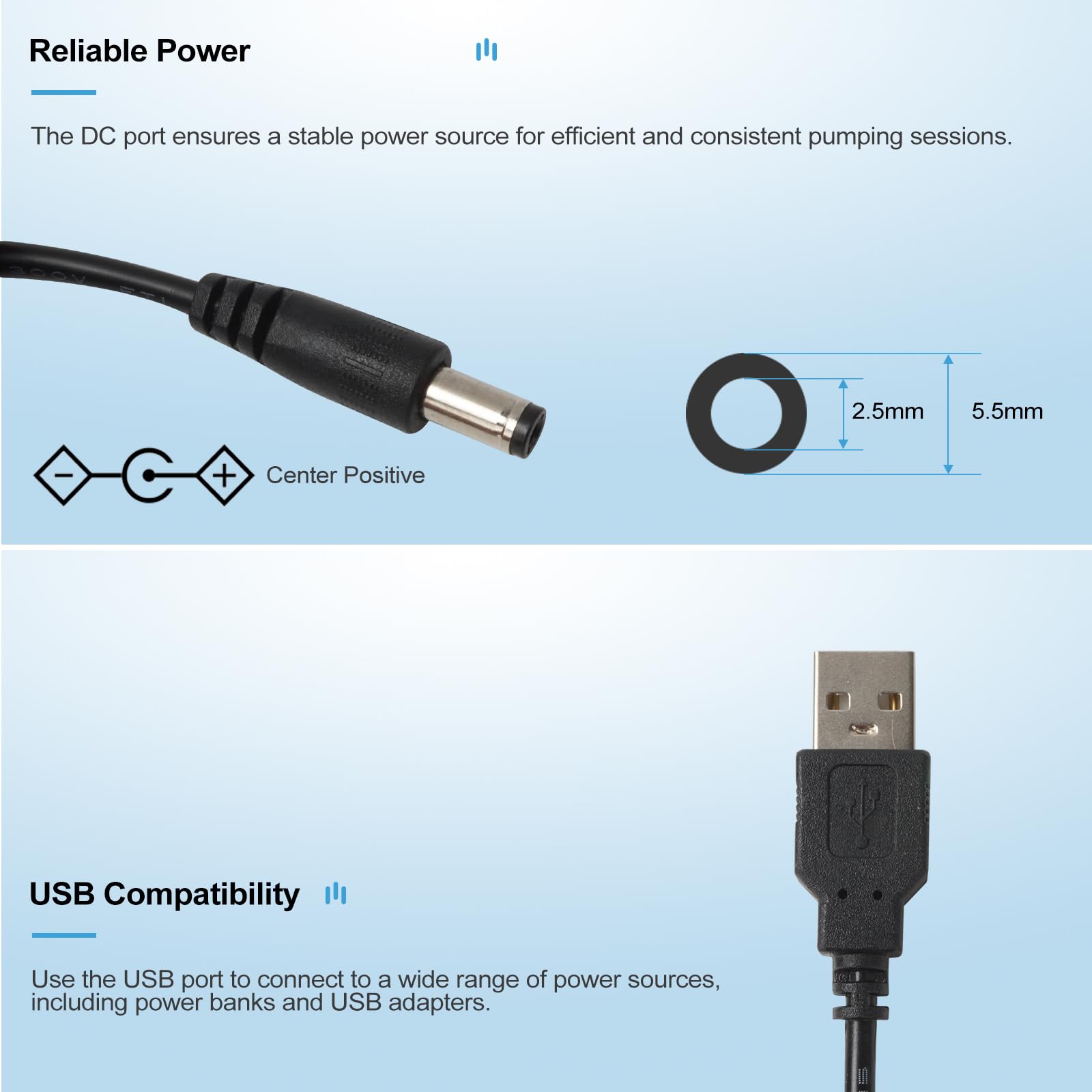 Smarkey 9 Volt USB Car Adapter for Medela Pump-in-Style Advanced Breast Pump Replaces Part # 67174 or 920.7010 9207010(Easy to Carry When Travel)