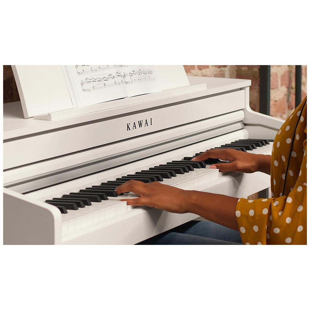 Kawai CA49 88-Key Grand Feel Compact Digital Piano with Bench, Premium Satin White
