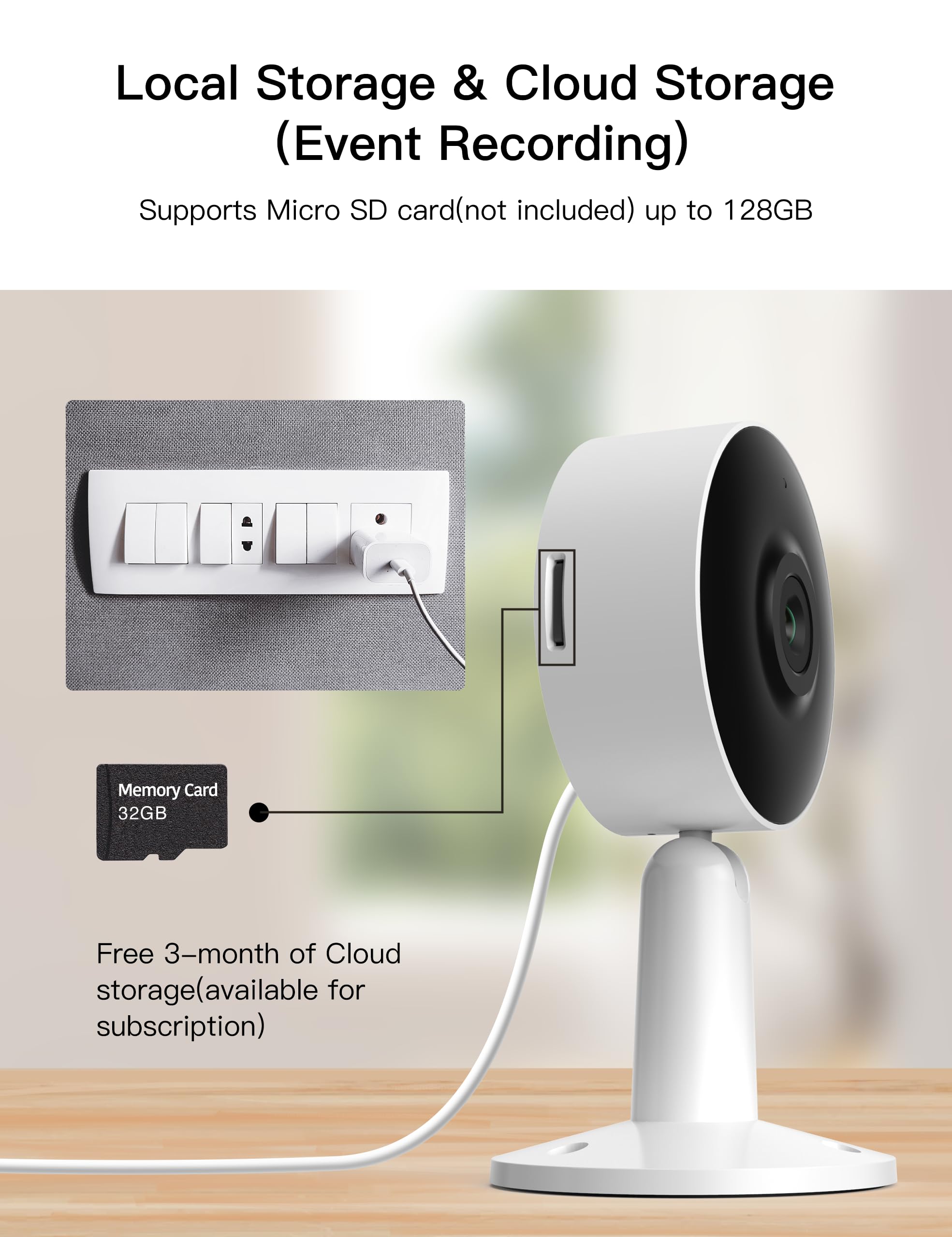 ARENTI 4MP WiFi Security Camera Indoor, 3PCS Pet Dog Camera with Phone App, Plug-in Baby Home Puppy Cam, 2.4GHz, Motion Sound Detection, Night Vision, Two-Way Talk, Alexa and Google Compatible