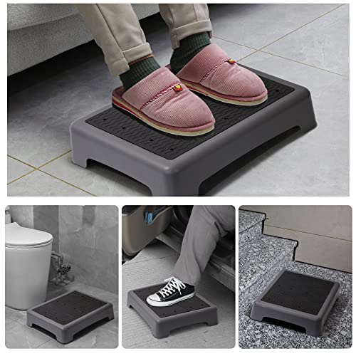 Fotree One Step Stool, Non-Slip Mobility Step Platform for Senior & Adults, Safety Step Platform for Stair, Car, Bed, Chair, Shower, Bathtub, Outdoor, 3.5 Inch High Rise Stairs 440 Lbs Capacity