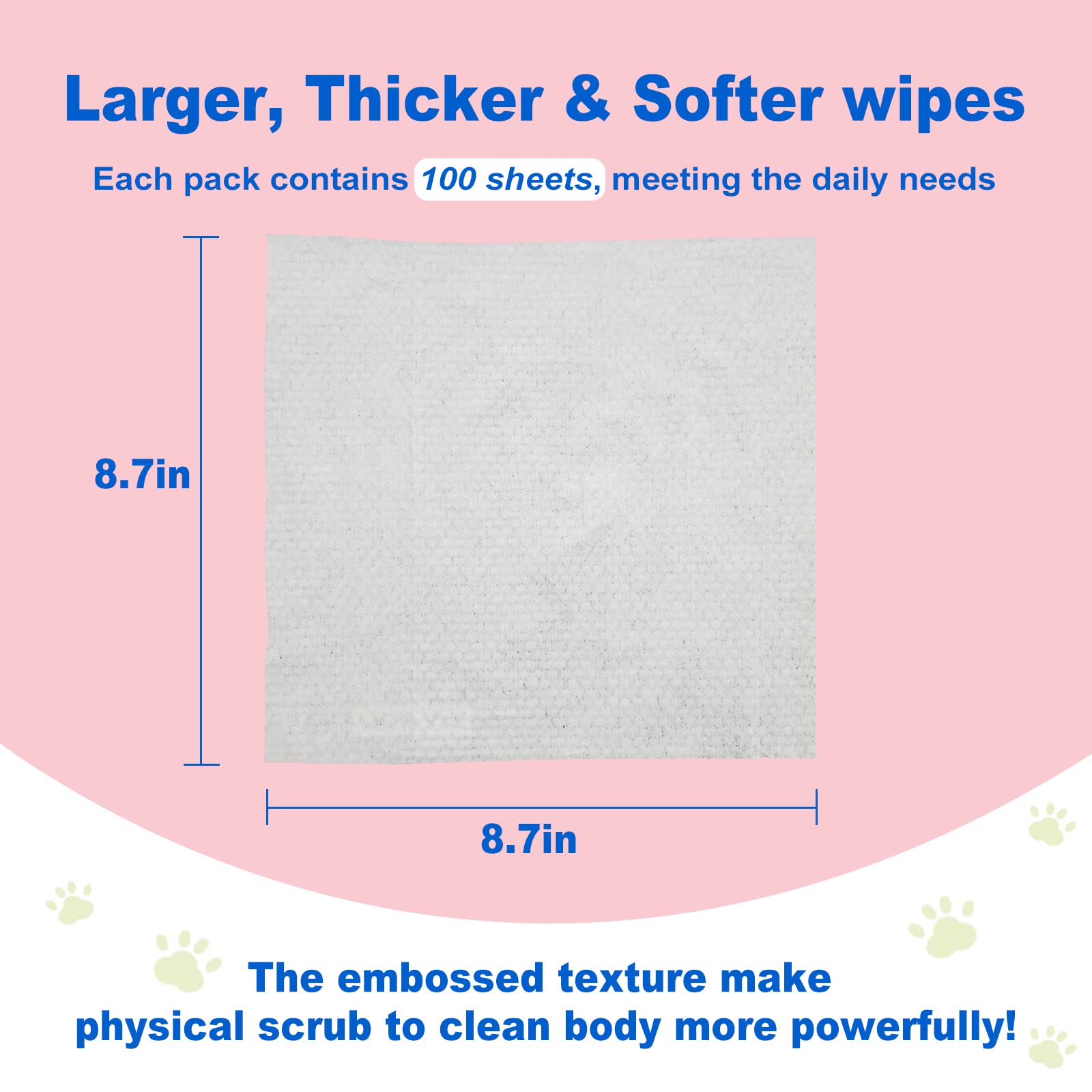 DR.EASY Super Caring Pet Wipes 100ct for Dogs and Cats, Cleans Ears, Face, Butt, Body and Eye Area β Convenient, Ideal for Home or Travel
