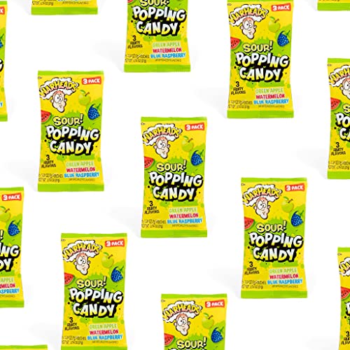 Fountain City Fulfillment Warheads Soda & Candy Variety Pack - Party Box With Black Cherry, Blue Raspberry, Watermelon, Green Apple & Lemon Drinks, Sour Dill Pickle & Popping Candy - 12oz Cans, 5 Pack