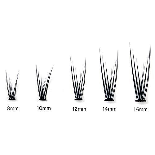 Bodermincer 120pcs 0.10mm Thickness Handmade Fish Tail False Lahses Thick Natural Long Black Individual False Eyelashes Fake Eye Lashes Extensions Makeup Tool (12mm)
