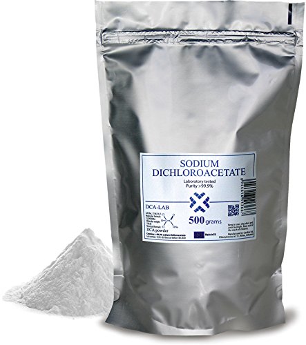 DCA - Sodium Dichloroacetate 500g Bulk Powder, Purity >99.9%, Made in Europe, by DCA-LAB, Certificate of Analysis Included, Tested in a Certified Laboratory, Buy Directly from Manufacturer, 1.7lbs
