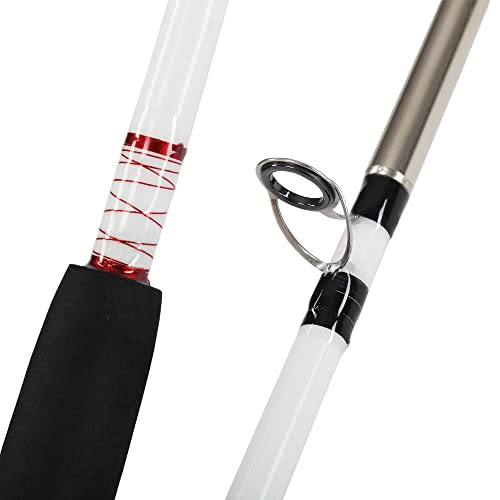 Berkley 8’ Big Game Spinning Rod, Two Piece Surf Rod, 12-30lb Line Rating, Medium Heavy Rod Power, Moderate Fast Action, 1-4 oz. Lure Rating