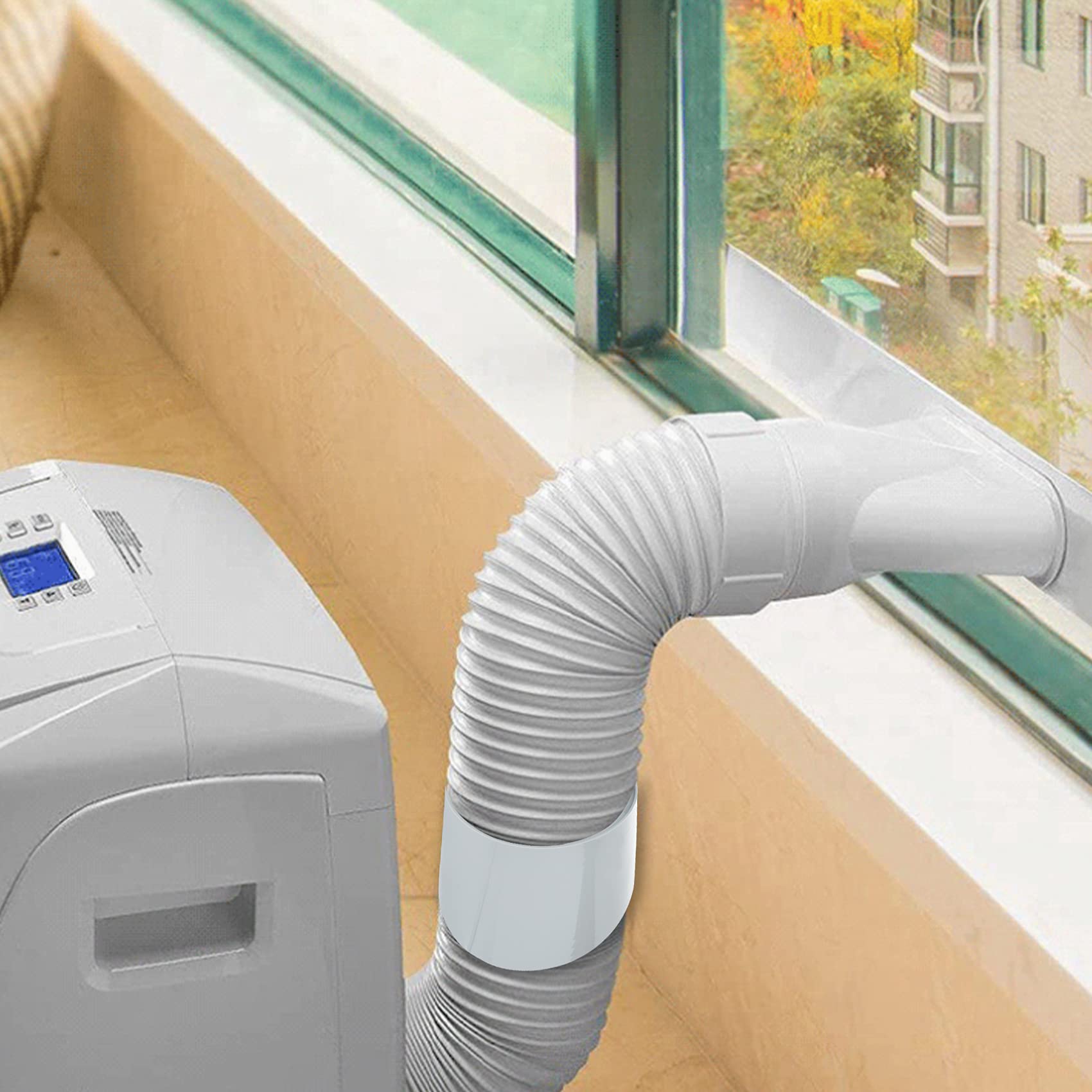 Portable Air Conditioner AC Hose Extention Coupler, Air Conditioner Exhaust Hose Coupler Connector Window Adapter for Sliding Door Window Vent, Portable Air Conditioner Parts Unit Tube Connector