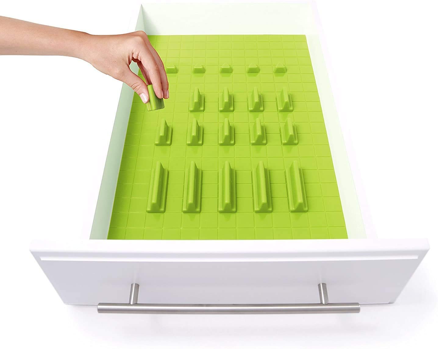 KMN Home DrawerDecor Lime Customizable Drawer Organizer 21 Piece Deluxe Starter Kit