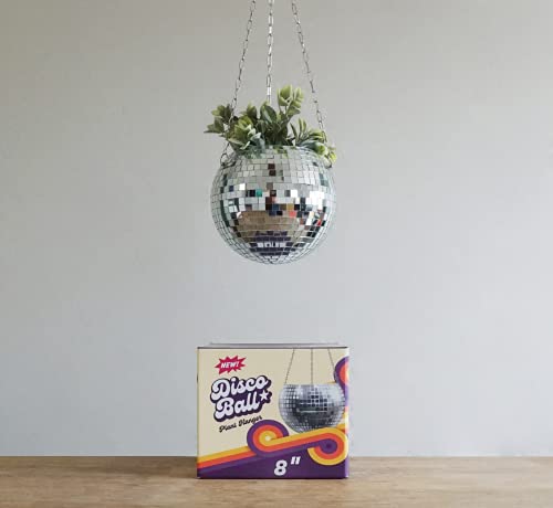 DADO 8" Disco Ball Planter - Disco Planter for indoor plants- Disco Ball Plant Hanger - unique plant pots - Boho Disco Ball hanging planter - Planters for indoor plants - hanging pots disco ball decor