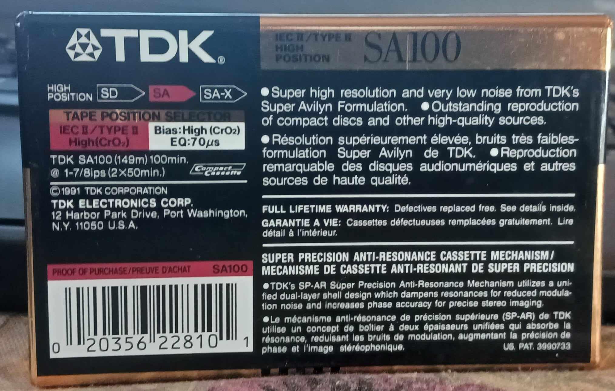 TDK SA-100 IEC II/TYPE II High Bias