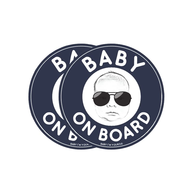 Baby Face Baby on Board Vinyl Car Sticker 2 in a Pack | Promotes Safety |