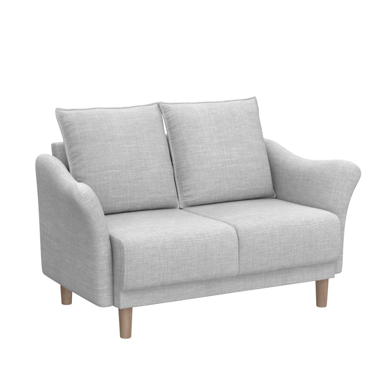 Best-Living Furniture Linen Fabric Small Sofa 56" Modern Sofa Couch, Contemporary Love seat and Loveseat Sofa, 2 Seat Sofa for Small Space, Light Grey