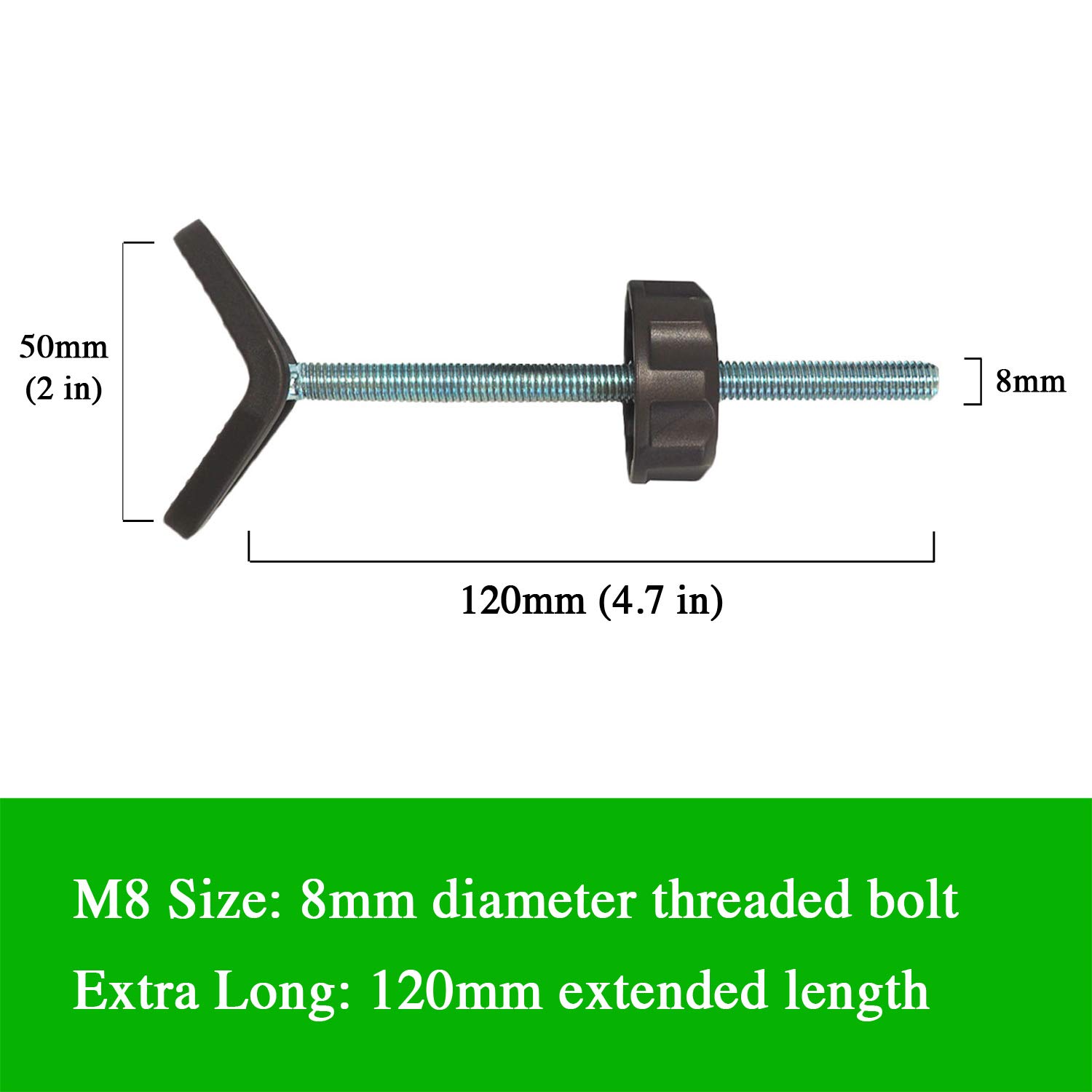 Baby Gate Guru Extra Long M8 (8mm) Stair Banister Adapter Y-Spindle Rods 2 Pack for Pressure Mounted Baby and Pet Safety Gates (8mm, Bronze)
