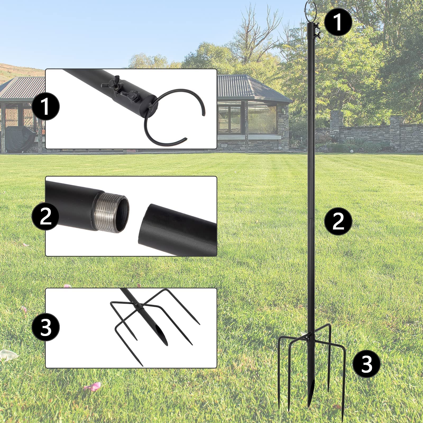 NW String Lights Poles for Outdoors 1pc 2pc Suitable for Gardens terraces Birthday Parties Wedding Parties