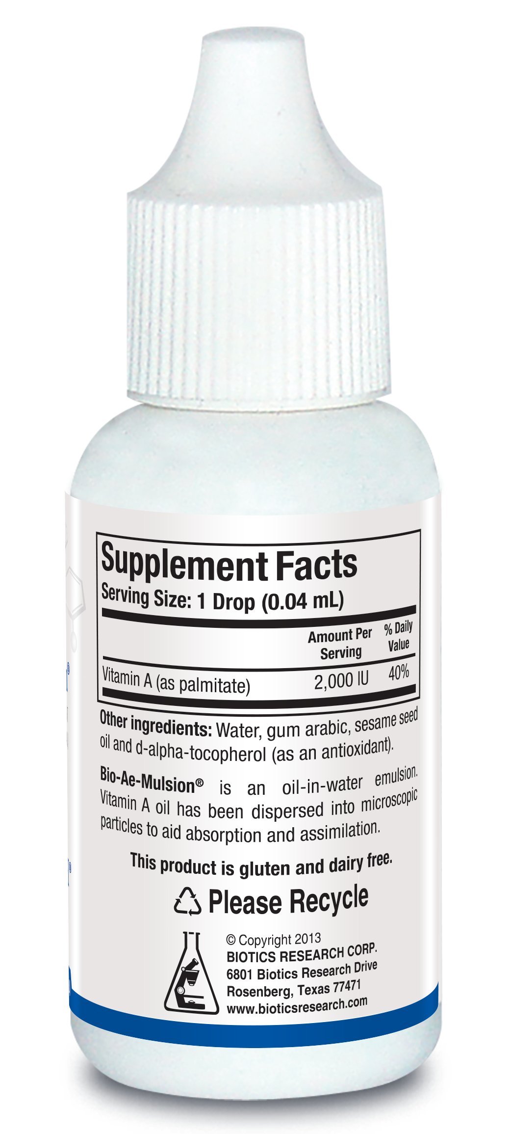 Biotics Research Bio Ae Mulsion IU Emulsified Vitamin A for Greater Uptake & Utilization, Concentrated Form, Promotes Immune Response, Aids in Visual Acuity, Supports Cardiovascular 1 Fluid Ounces