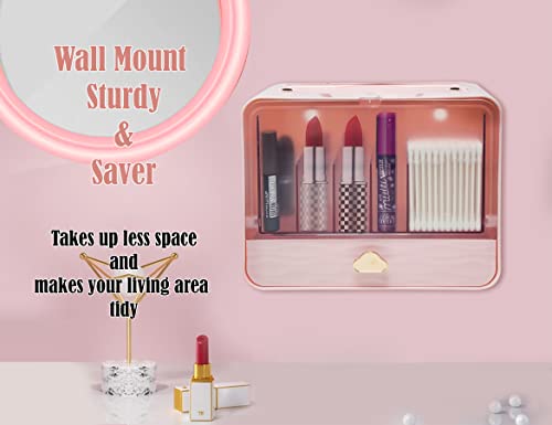Makeup Organizer With Drawers, Wall mounted Organizer | Portable Makeup Organizer, Makeup Organizer | Makeup Storage Box, Pink Makeup Organizer