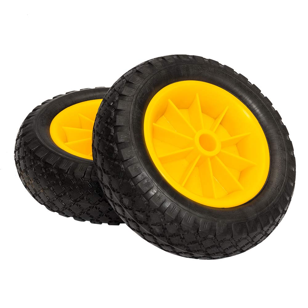 Bonnlo Solid Tires 10" Replacement NO Flat Airless PU Tire Wheels for Kayak Dolly Canoe Carts 2 PCS