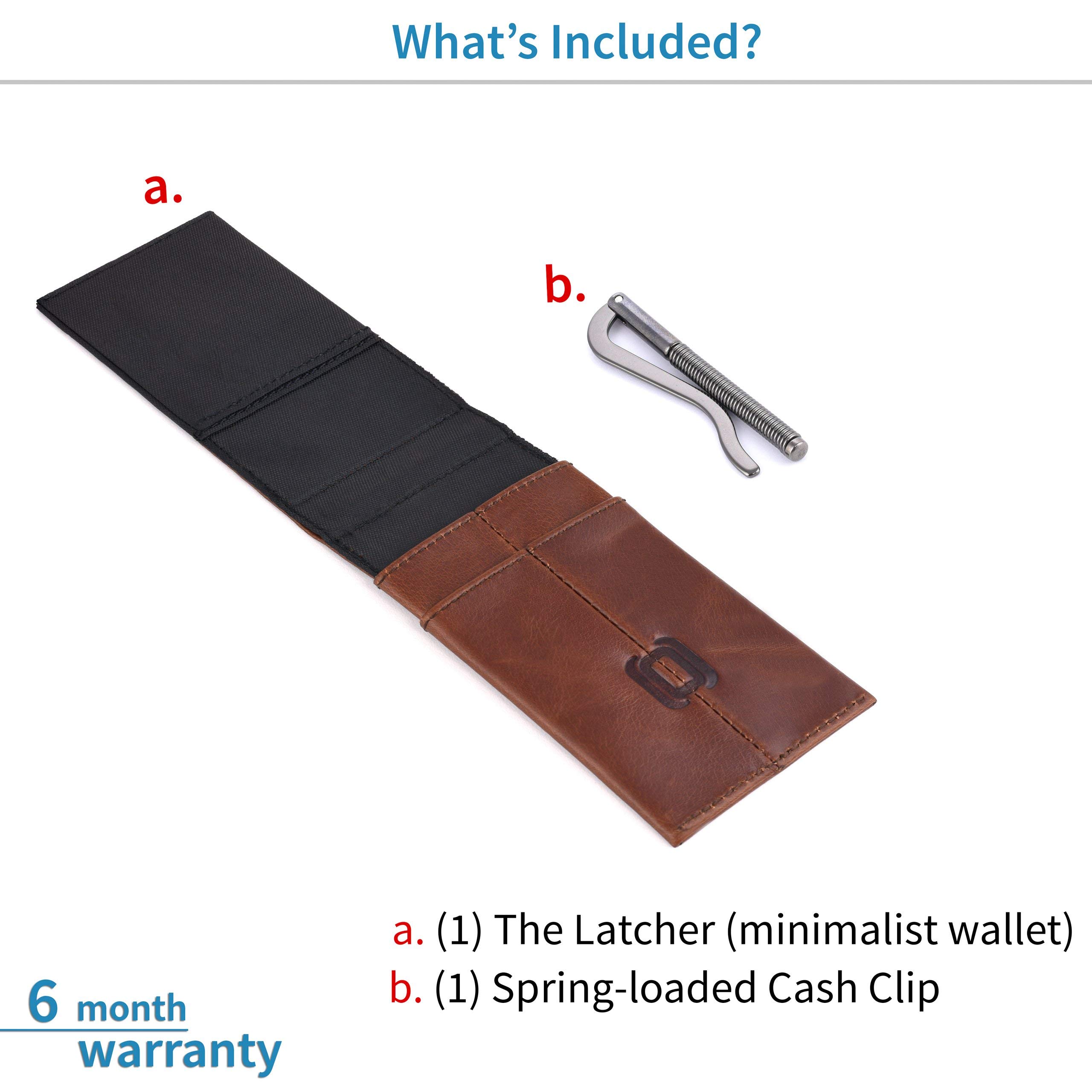 Dockem The Latcher Minimalist Wallet & Card Case Companion (Genuine Leather)