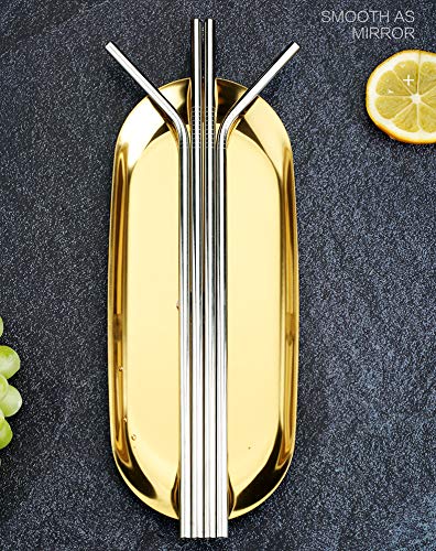 Brightbuy Set of 48 Stainless Steel Straws 10.5'' Reusable Metal Drinking Straws For 30oz Tumblers Yeti 6mm Diameter (48 Straight)