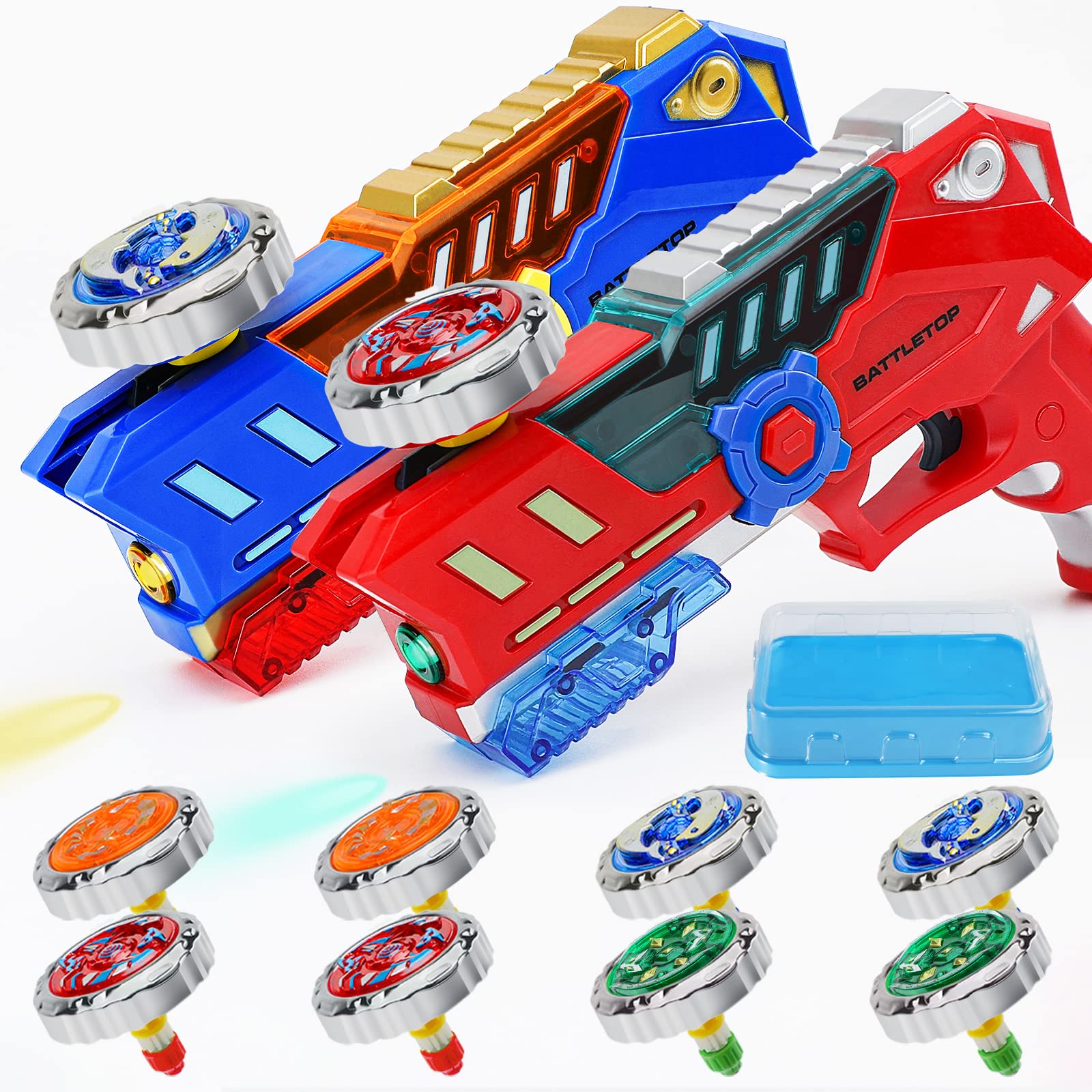 Bey Battling Top Burst Gyro Toy Set with Beystadium, 8 Spinning Top Burst Gyros 2 Toy Launchers Combat Battling Game Gifts for Boys Children Kids Ages 6+