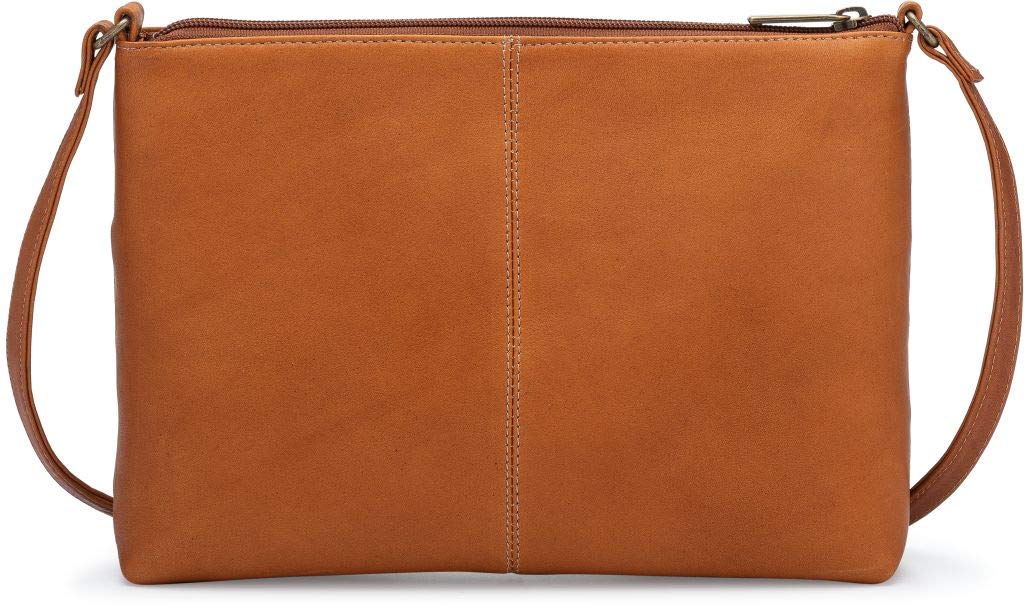 Le Donne Leather Women’s Mallory Crossbody Purse, Premium Colombian Vaquetta Leather, 11” x 7” x 2” (Black)