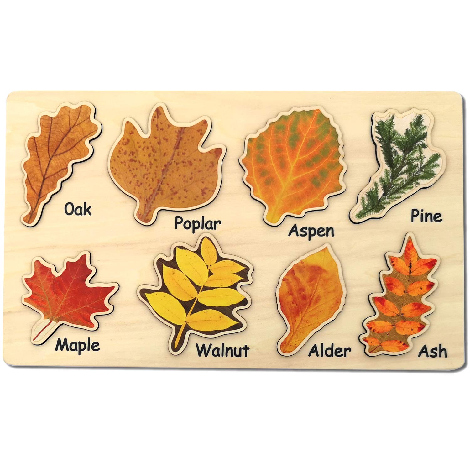 Leaf Wooden Jigsaw Puzzles Educational Learning Stem Toys Boys Girls Birthday Gift Colorful Shape