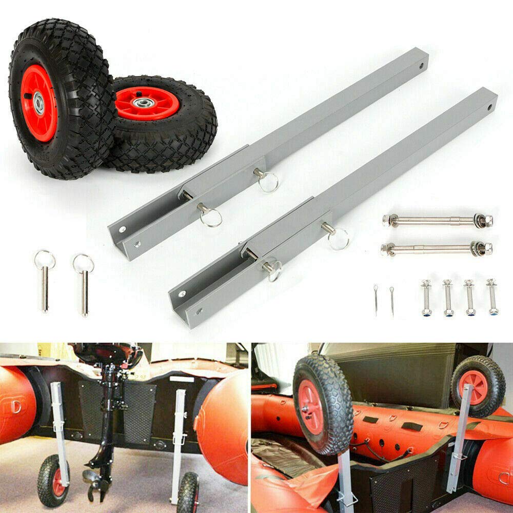 Boat Transom Launching Wheels Dolly for Inflatable Dinghy Yacht Tender Raft (US Stock)