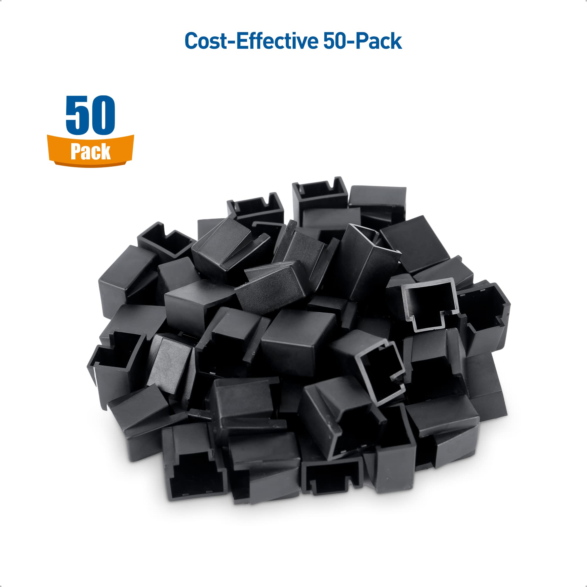Cable Matters 50-Pack Ethernet Plug Protector, RJ45 Cable Dust Covers (Ethernet Connector Dust Covers) in Black
