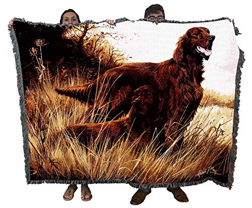 Pure Country Weavers Irish Setter Blanket by Robert May - Gift for Dog Lovers - Tapestry Throw Woven from Cotton - Made in The USA (72x54)