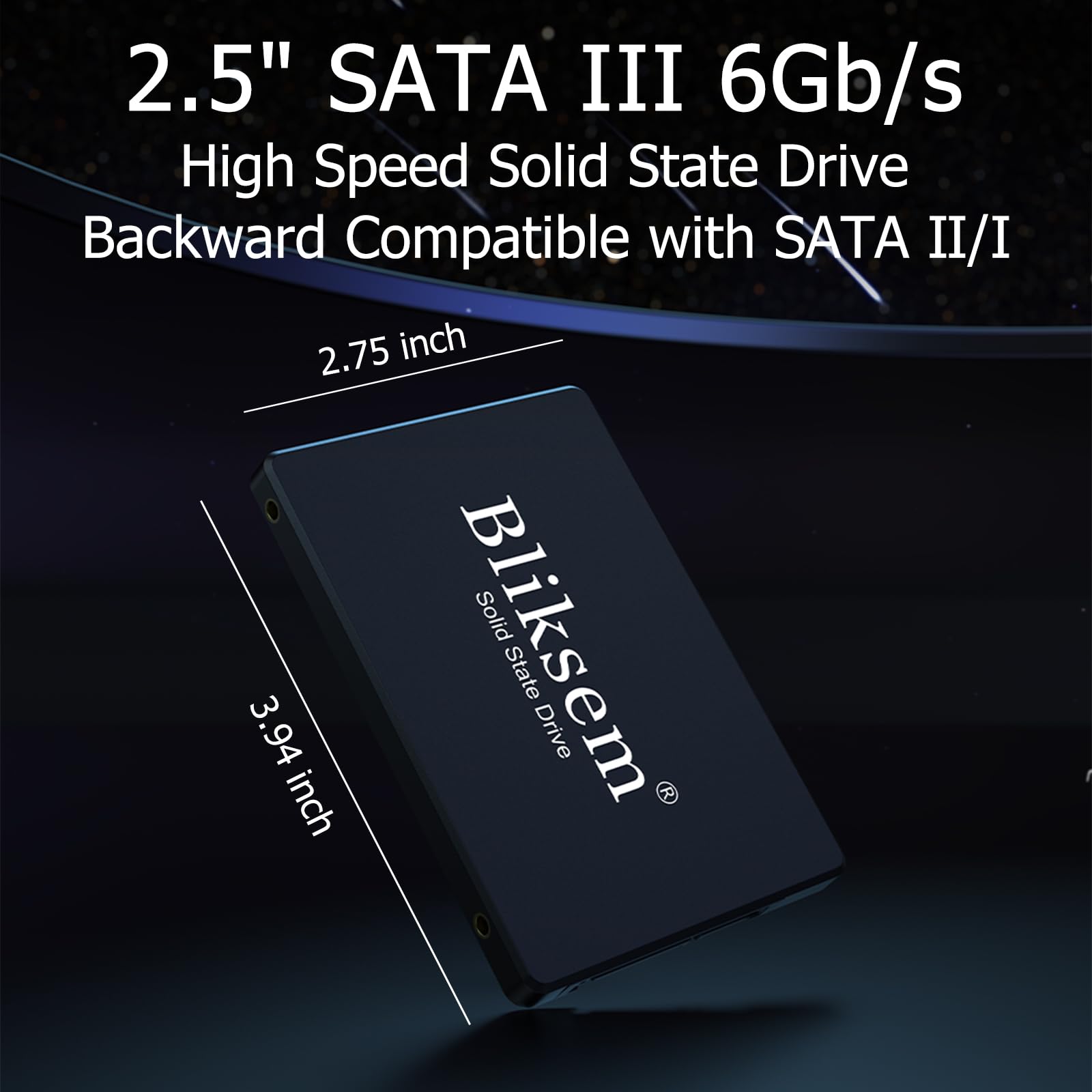 Bliksem SSD 1TB with Sata Cable H650 SATA III 6Gb/s 2.5″7mm 3D NAND Internal Hard Drive Up to 500Mb/s Solid State Drive for Laptop and PC (Black 1tb)