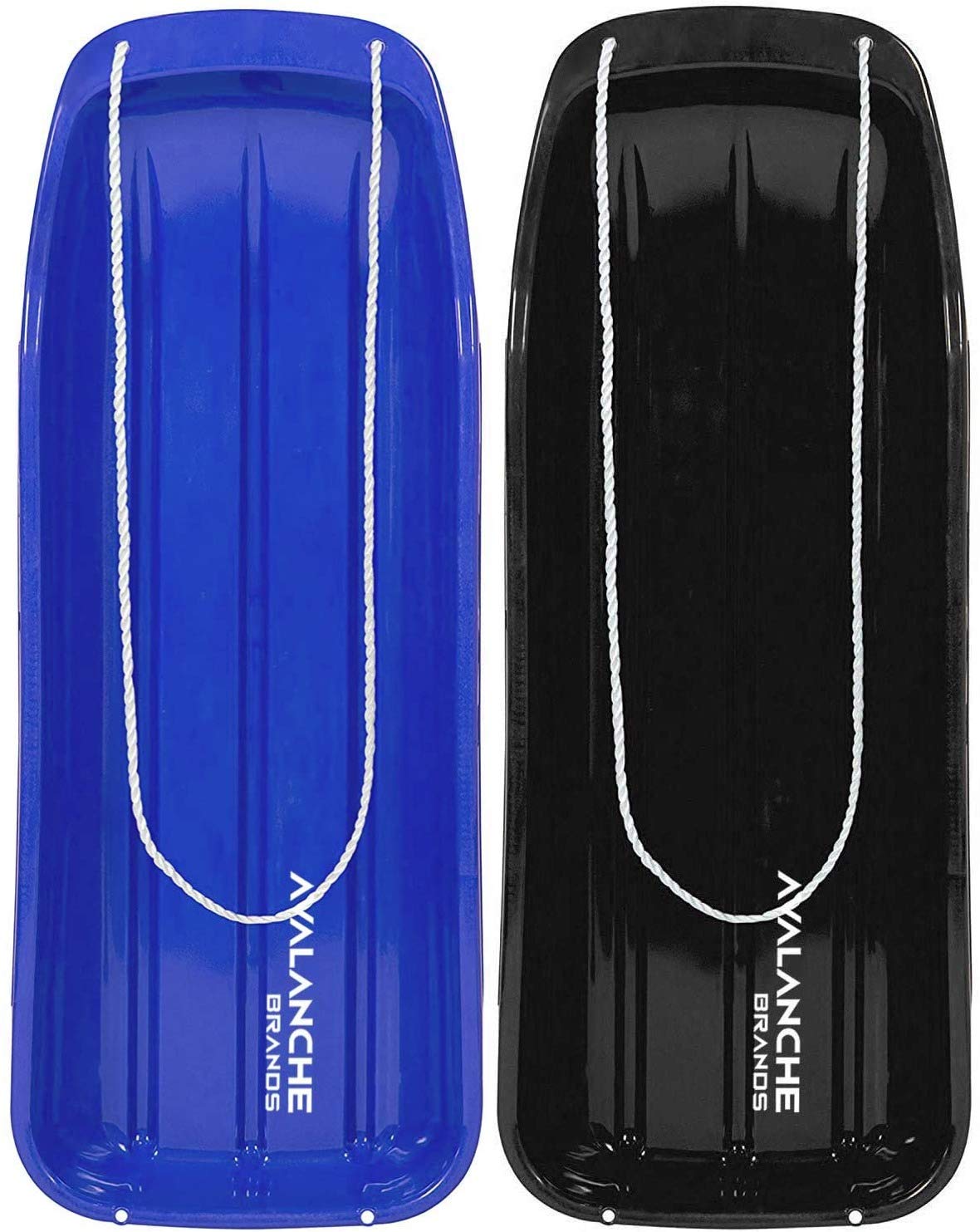 Avalanche Brands - 48" Classic Downhill Toboggan Snow Sleds - Blue & Black