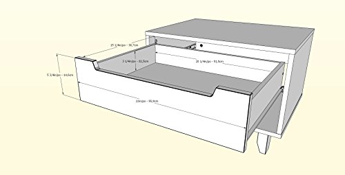 Nordik 1-Drawer Night Stand, White and Natural Maple