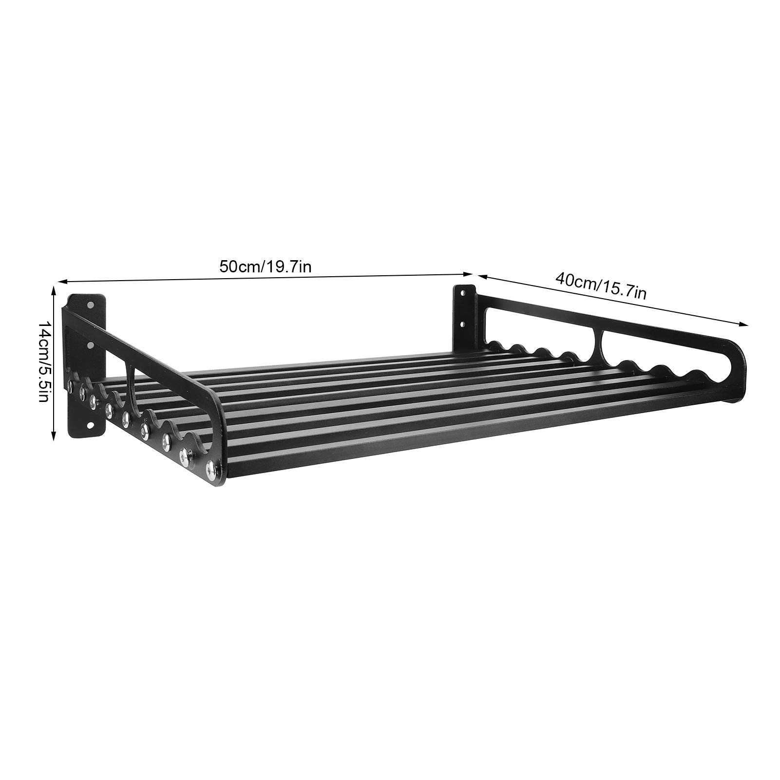 BHDD Alumimum Microwave Oven Wall Mount, Wall Microwave Stand Shelf Metal Shelving Heavy Duty Commercial Or Household Grade Microwave Rack, with Fixing Kit, for Kitchen, Restaurant, Laundry(50x40)